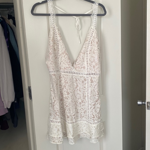 Tobi | Dresses | Tobi White Lace Open Back Dress | Poshmark